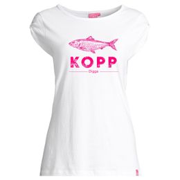 T-Shirt SALZHAUT "Shirt BIIKE - FISCHKOPP DIGGA", Damen, Gr. XS, wei&szlig;, Obermaterial: 100% Baumwolle CO., Shirts T-Shirt