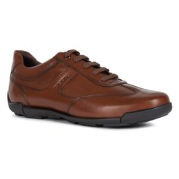 Sneaker Geox "Edgeware", Damen, Gr. 39, braun (cognac), Kalbsleder, unifarben, Schuhe Sneaker, Schnr&uuml;schuh, Business Schuh mit Lederfutter