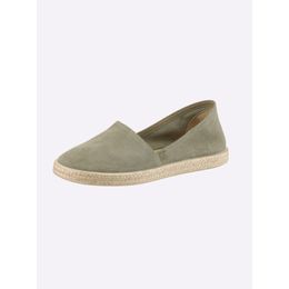 Slipper Casual Looks, Damen, Gr. 42, gr&uuml;n (eucalyptus), Veloursleder, Schuhe Slipper