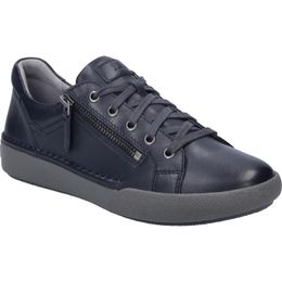 Sneaker Josef Seibel "Claire 13, indigo", Damen, Gr. 40, blau (indigo), Obermaterial: 100% Rindsleder Leather cow., Schuhe Sneaker