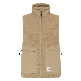 Funktionsweste North Bend "Funktionsweste NBGalan W Teddy Vest", Damen, Gr. 42, beige (cornstalk), Obermaterial: 100% Polyester Pol. recyc.., Westen Funktionsweste