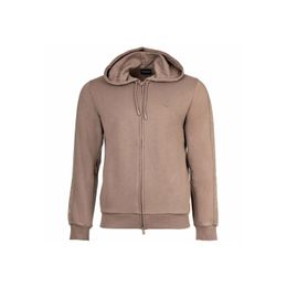 Sweatshirt Emporio Armani "Sweatjacke Basic Terry", Herren, Gr. XXL, beige, Obermaterial: 60% Baumwolle CO. 40% Polyester PES., Sweatshirts Sweatshirt