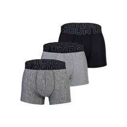 Boxershorts Under Armour "Boxershort UA PERFORMANCE TECH - SOLID 3 IN 3PK 3er Pack", Herren, Gr. L, bunt (grau, schwarz), Obermaterial: 90% Polyester Pol. recyc.. 10% Elasthan EL., Unterhosen