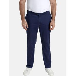 Chinohose CHARLES COLBY "Tiefbundhose BARON KIRIAN", Herren, Gr. 54, N-Gr, blau (dunkelblau), Obermaterial: 97% Baumwolle CO. 3% Elasthan EL., Klassisch, comfort fit lang, Hosen Chinohose