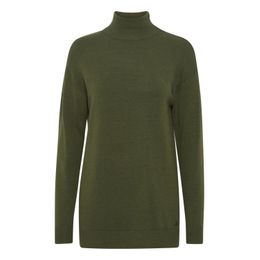 Strickfleece-Pullover oxmo "Strickpullover OXRatina", Damen, Gr. XS, bunt (rifle gr&uuml;n melange), Obermaterial: 50% Viskose CV. 27% Nylon NY. 23% Polyester PES., Pullover