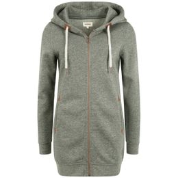 Sweatjacke oxmo "Sweatjacke OXVicky", Damen, Gr. M, gr&uuml;n (climb mel), Obermaterial: 80% Polyester PES. 20% Baumwolle CO., normal, ohne Ausschnitt, Sweatjacken Sweatjacke