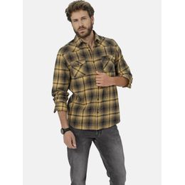 Langarmhemd Babista "Hemd LOMANZIO", Herren, Gr. M, orange (dunkelgelb kariert), Obermaterial: 100% Baumwolle CO., Hemden, mit zwei Brusttaschen