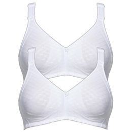 B&uuml;gelloser BH SuSa "2er Pack BH ohne B&uuml;gel Topsy Plus", Damen, Gr. 75, Cup D, wei&szlig; (wei&szlig; wei&szlig;), Obermaterial: 40% Baumwolle CO. 30% Polyamid PA. 30% Elasthan EL., BHs
