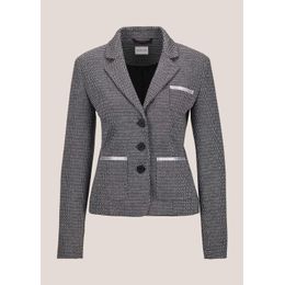 Madeleine Mode Jerseyblazer MADELEINE "Jerseyblazer Kurzblazer aus Struktur-Jersey", Damen, Gr. 42, wei&szlig; (steingrau, wollwei&szlig;, melange), Obermaterial: 65% Polyester PES. 30% Viskose CV. 5% Elasthan EL., Blazer