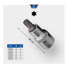 Brilliant Tools 1/2 Zoll RIBE-Bit-Stecknuss, 55 mm lang, M8 (BT022723)