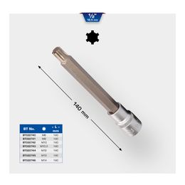 Brilliant Tools 1/2 Zoll RIBE-Bit-Stecknuss, 140 mm lang, M9 (BT022741)