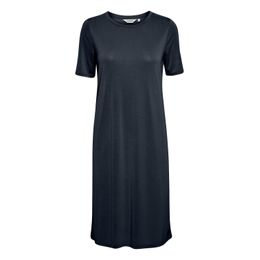 Shirtkleid oxmo "Shirtkleid OXBrinja", Damen, Gr. L, N-Gr, blau (total eclipse), Obermaterial: 64% Modal CMD. 36% Polyester PES., Kleider Shirtkleid