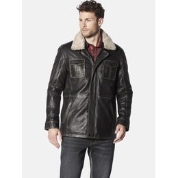 Lederjacke Babista "Lederjacke MANSITOTZI", Herren, Gr. 48, schwarz (dunkelbraun), Obermaterial: 100% Lammleder LEL., Jacken