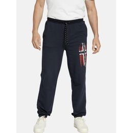 Jogginghose Jan Vanderstorm "Jogginghose VEGAR", Herren, Gr. 4XL, blau (dunkelblau), Obermaterial: 100% Baumwolle CO., comfort fit lang, Hosen Jogginghose