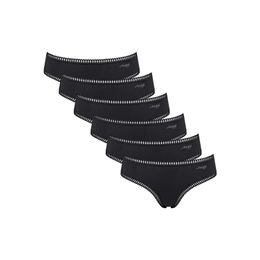 Slip Sloggi "Slip GO Crush Hipster C6P 6er Pack", Damen, Gr. XL, schwarz, Obermaterial: 95% Baumwolle CO. 5% Elasthan EL., Unterhosen Slip