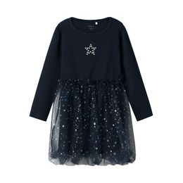 name it Kleid 'NMFrarana' M&auml;dchen Gr&ouml;&szlig;e 116 blau / marine / lila / silber