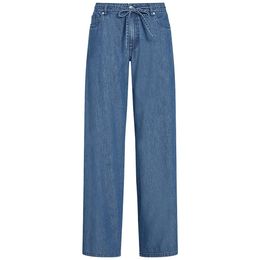 Gina Damen Wide-Leg-Jeans mit Bindeband