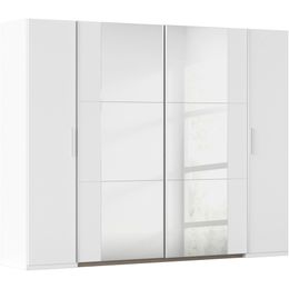 Schwebet&uuml;renschrank Rauch "Kleiderschrank Dreht&uuml;renschrank Schrank Garderobe KRONACH TOPSELLER", alpinwei&szlig;, griffleisten alu, mit 2 spiegel, B:268cm H:210cm T:59cm, Holzwerkstoff, Schr&auml;nke, Schwebet&uuml;renschrank, Kombischrank optional mit 1 oder 2 Spiegel viele B&ouml;den MADE IN GERMANY