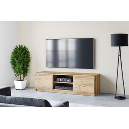 Lowboard Home Affaire "DINGO", braun (kastanienfarben breslau), B:120cm H:35,5cm T:38cm, Sideboards, Lowboard, zeitloser TV-Schrank, TV-Board Breite 120 cm, grifflose Fernsehschrank