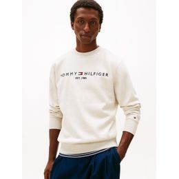 Tommy Hilfiger "TOMMY LOGO SWEATSHIRT mit Rundhals und Stickerei", unifarben, casual, regular fit, Baumwollmix, Rundhals