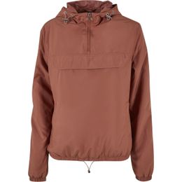 Langmantel Urban Classics "Urban Classics Damen Ladies Basic Pull Over Jacket", Damen, Gr. S, terracotta, 100% Polyester, M&auml;ntel