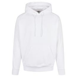 Rundhalspullover Urban Classics "Urban Classics Herren Blank Hoody", Herren, Gr. L, wei&szlig;, 65% Baumwolle, 35% Polyester, unifarben, loose fit, ohne Ausschnitt, Pullover Rundhalspullover