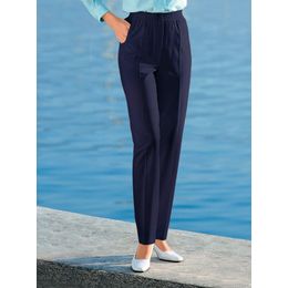 Schlupfhose Classic Basics, Damen, Gr. 21, Kurzgr&ouml;&szlig;en, blau (marine), 62% Polyester, 36% Viskose, 2% Elasthan, unifarben, lang, Hosen Schlupfhose