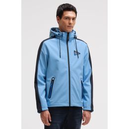 Softshelljacke CAMP DAVID, Herren, Gr. XL, electric sky, Softshell, Material: 97% Polyester, 3% Elasthan, Futter: 100% Polyester, unifarben, regular fit normal, eingesetzt Windstopperb&uuml;ndchen, Jacken Softshelljacke, mit abtrennbarer Kapuze