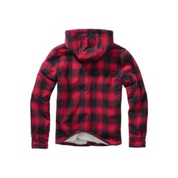 Anorak Brandit "Brandit Herren Lumberjacket Hooded", Damen, Gr. 4XL, rot, schwarz, 100% Baumwolle, kariert, normal, ohne Ausschnitt, Jacken