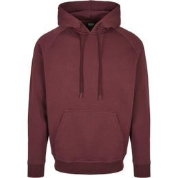 Rundhalspullover Urban Classics "Urban Classics Herren Blank Hoody", Herren, Gr. L, cherry, 65% Baumwolle, 35% Polyester, unifarben, loose fit, ohne Ausschnitt, Pullover Rundhalspullover