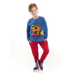 Denokids 2tlg. Outfit "Monsters Tour" in Blau/ Rot - 72% | Gr&ouml;&szlig;e 92 | Kinderhosen