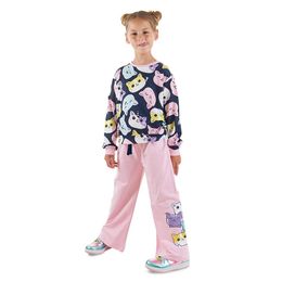 Denokids 2tlg. Outfit "Cute Cats" in Dunkelblau/ Rosa - 67% | Gr&ouml;&szlig;e 104 | Kinder-sweatshirts-jacken