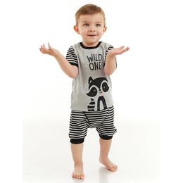 Denokids 2tlg. Outfit "Racoon" in Grau - 69% | Gr&ouml;&szlig;e 80/86 | Baby-shirts