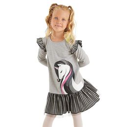 Denokids Kleid "Elegant Unicorn" in Grau - 72% | Gr&ouml;&szlig;e 92 | Kinderkleider