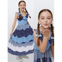 Denokids Kleid in Blau/ Wei&szlig; - 65% | Gr&ouml;&szlig;e 122 | Kinderkleider