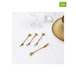 every ware 4er-Set: Kuchengabeln in Gold - (L)12 cm - 40% | Gedeckter-tisch