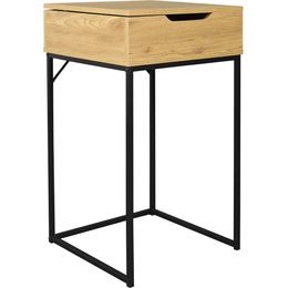 THE HOME DECO FACTORY Beistelltisch "Abbott" in Natur/ Schwarz - (B)45 x (H)77 x (T)45 cm - 57% | Tische