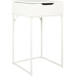 THE HOME DECO FACTORY Beistelltisch "Abbott" in Wei&szlig; - (B)45 x (H)77 x (T)45 cm - 63% | Tische