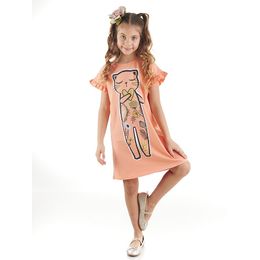 Denokids Kleid "Cat in Flowers" in Apricot - 76% | Gr&ouml;&szlig;e 110 | Kinderkleider