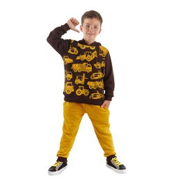 Denokids 2tlg. Outfit "Construction Tools" in Braun/ Gelb - 72% | Gr&ouml;&szlig;e 104 | Kinder-sweatshirts-jacken