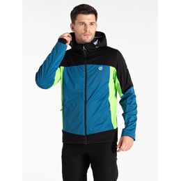 Dare 2b Softshelljacke "Mountaineer" in Blau/ Schwarz/ Gr&uuml;n - 70% | Gr&ouml;&szlig;e L | Herren-outdoorjacken