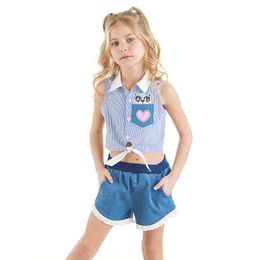 Denokids 2tlg. Outfit "Raccoon" in Blau/ Wei&szlig; - 74% | Gr&ouml;&szlig;e 116 | Kinder-oberteile