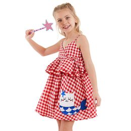 Denokids Kleid "Sea Cat" in Rot/ Wei&szlig; - 70% | Gr&ouml;&szlig;e 98 | Kinderkleider