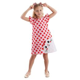 Denokids Kleid "Shiny Cat" in Rosa/ Rot - 69% | Gr&ouml;&szlig;e 98 | Kinderkleider