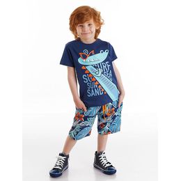 Denokids 2tlg. Outfit "Surfer Croc" in Blau/ Dunkelblau - 67% | Gr&ouml;&szlig;e 122 | Kinder-oberteile