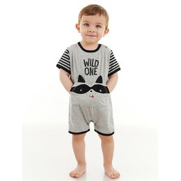 Denokids Overall "Racoon" in Grau - 63% | Gr&ouml;&szlig;e 68-80 | Babyoveralls