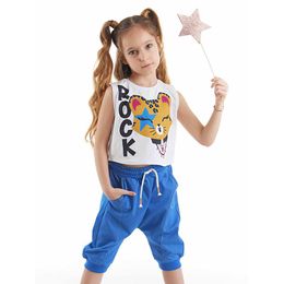 Denokids 2tlg. Outfit "Rocker Leo" in Wei&szlig;/ Blau - 70% | Gr&ouml;&szlig;e 116 | Kinder-oberteile