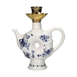 Kersten Kerzenst&auml;nder "Teapot" in Wei&szlig;/ Dunkelblau - (B)16 x (H)19 x (T)7 cm - 14% | Kerzen-vasen