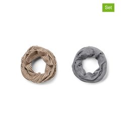 Wheat 2er-Set: Loop-Schals in Grau/ Beige - 19% | Gr&ouml;&szlig;e oneisze | Kinderschals