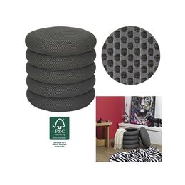 R&eacute;tro Chic Pouf ''Atome'' in Grau - (H)44 x &Oslash; 38 cm - 63% | Sitzmoebel